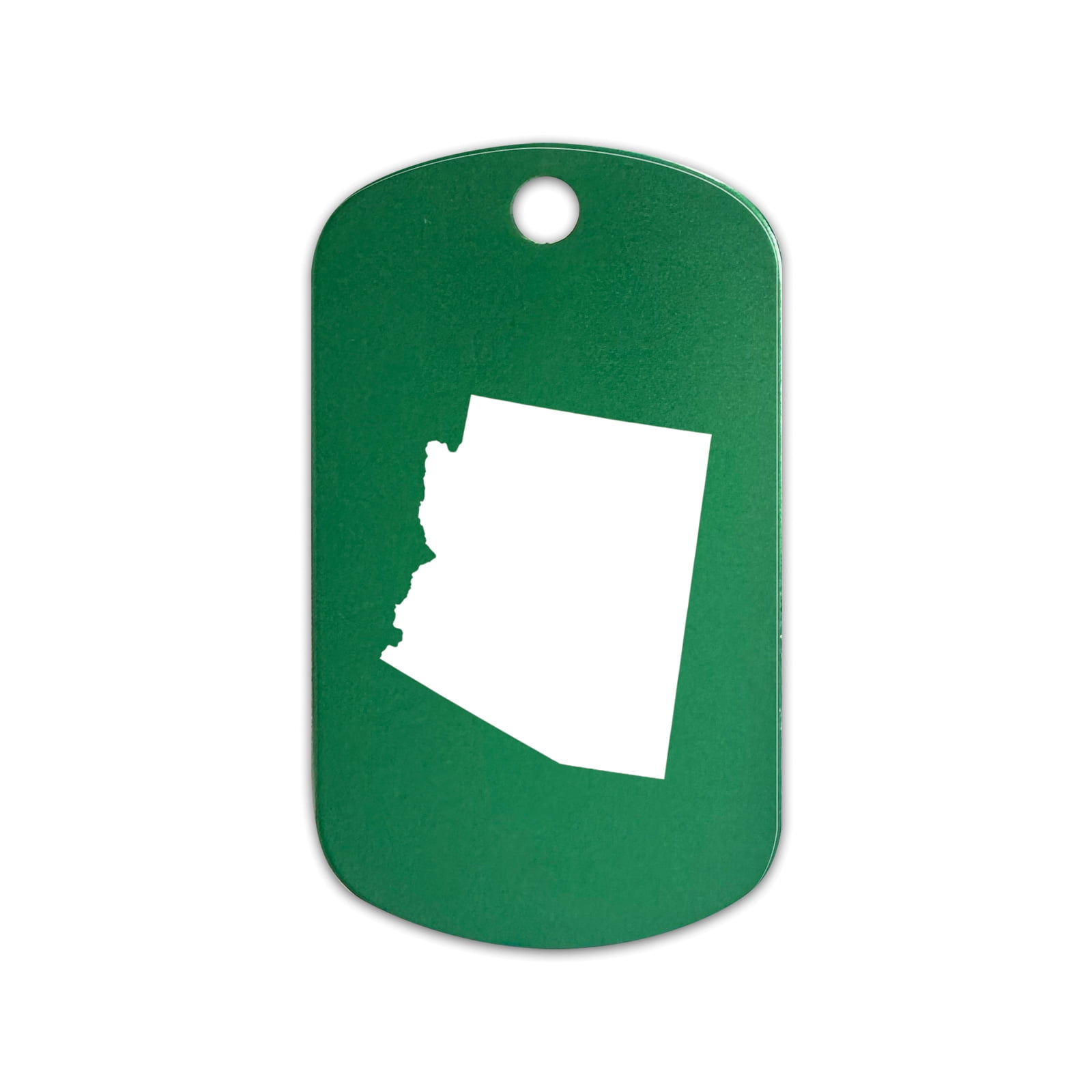 Arizona Shaped GI Dog Tag Aluminum Keychain az - Green - Walmart.com
