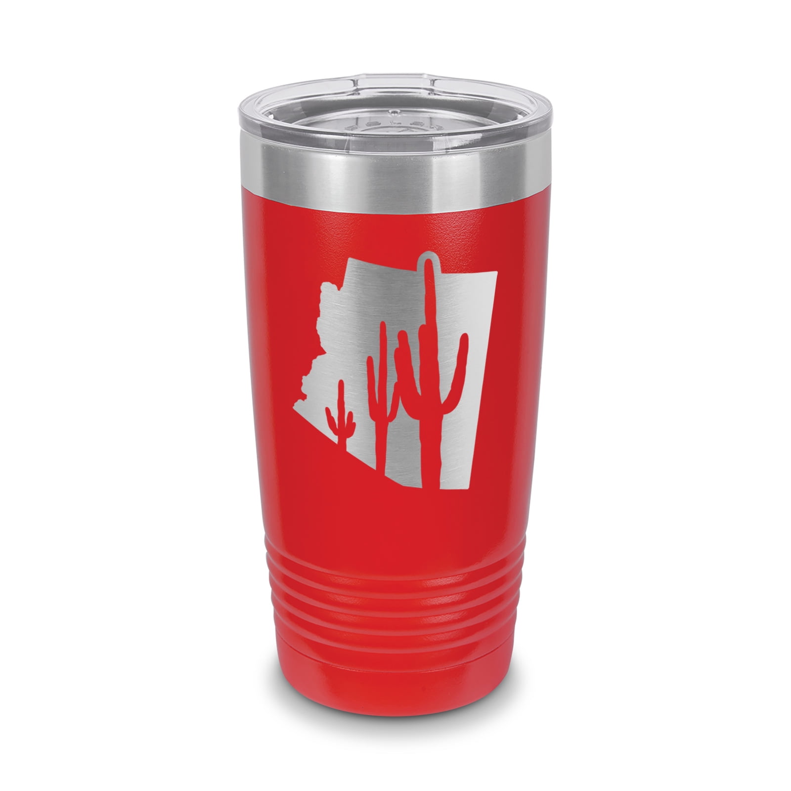 Arizona Shaped Saguaro Cactus Tumbler 20 oz - Laser Engraved w/ Clear ...