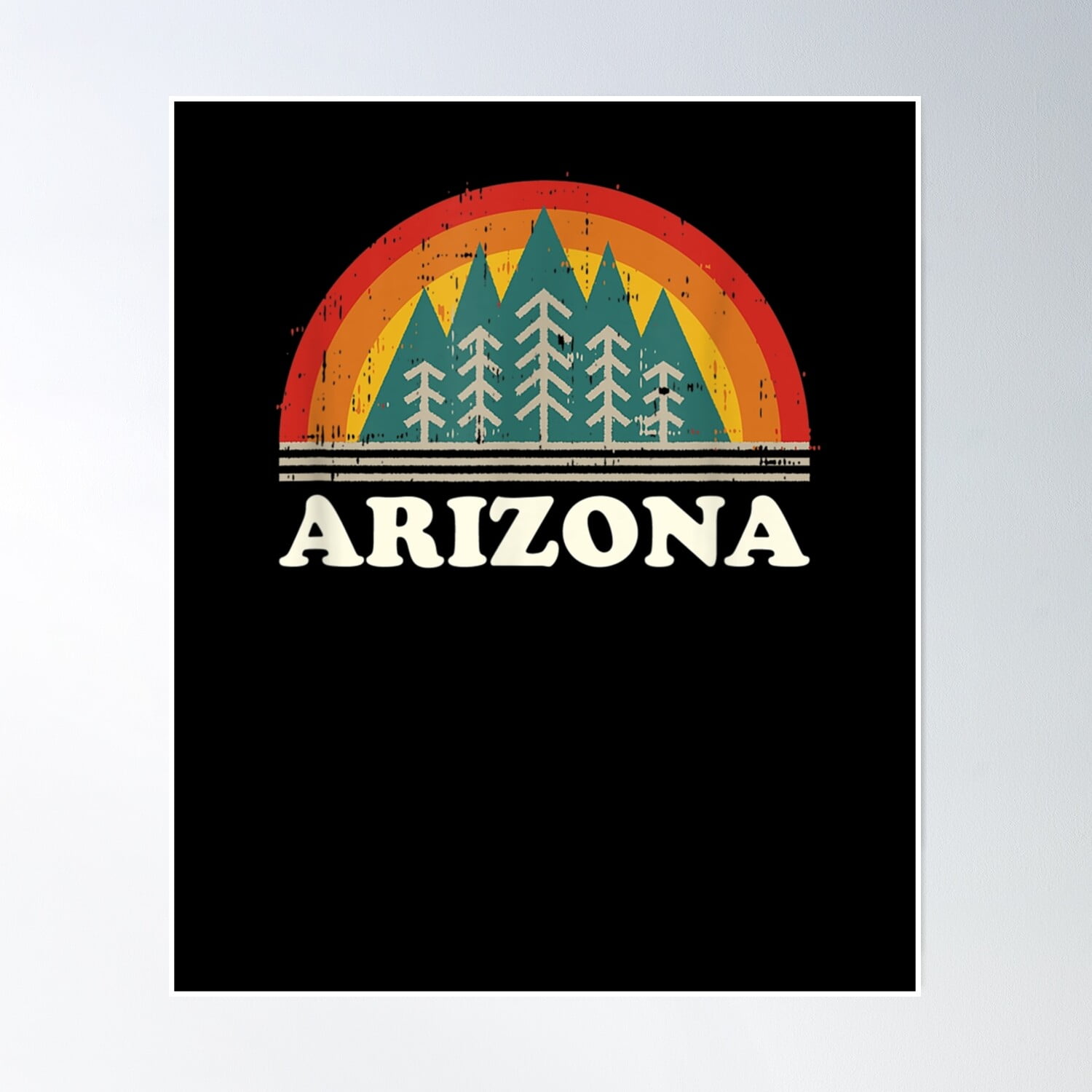 Arizona Souvenir Forest Evergreen Sunset Nature Lover Poster Wall Art, Modern Wall Decor, 12x18 ...