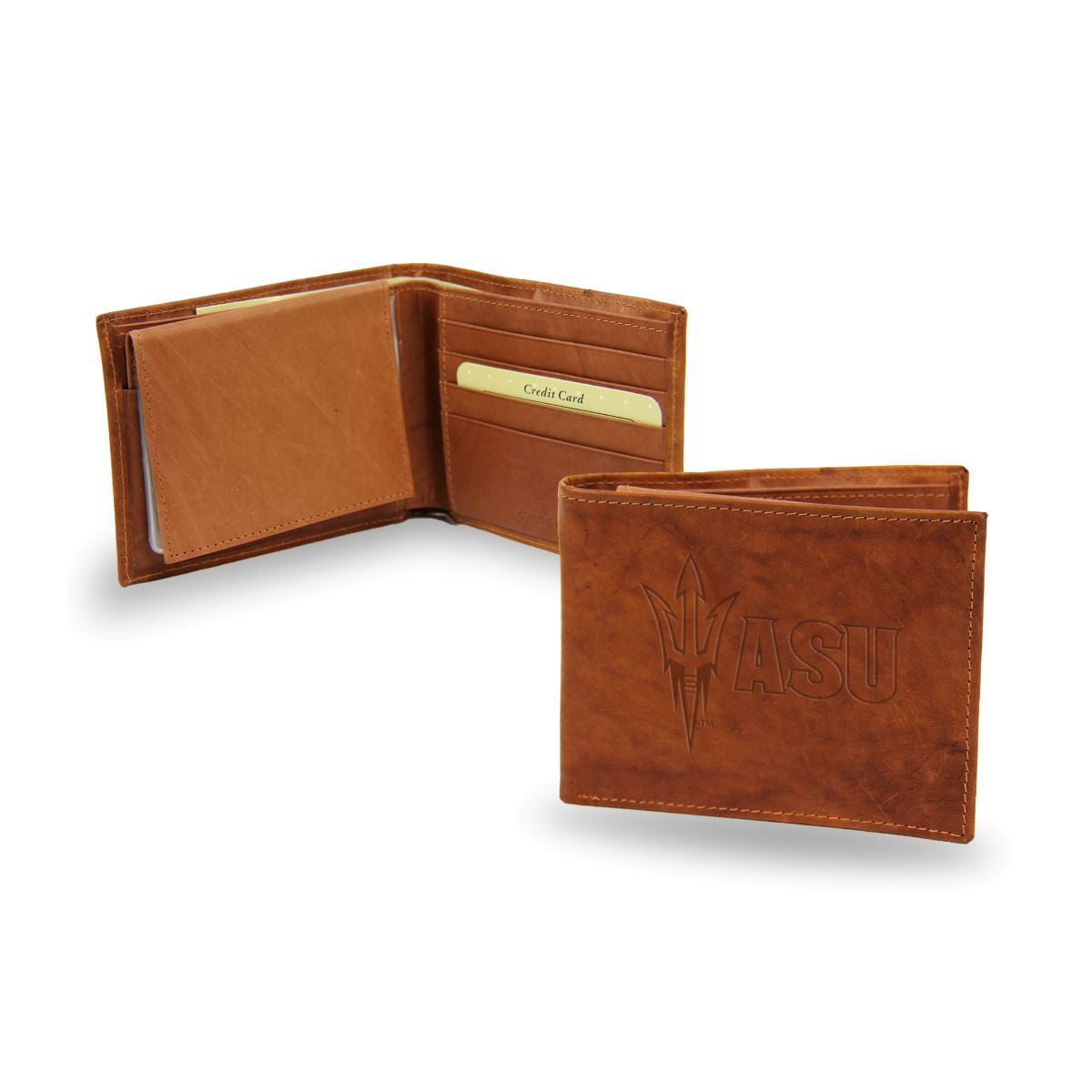 Arizona-St. Sun Devil's Brown Leather Embossed Bifold Passcase Wallet ...
