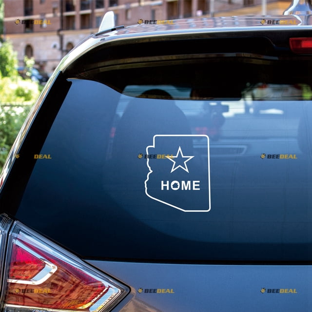 Arizona State AZ Outline Home Sticker Decal Vinyl - 2 Pack White 4 ...