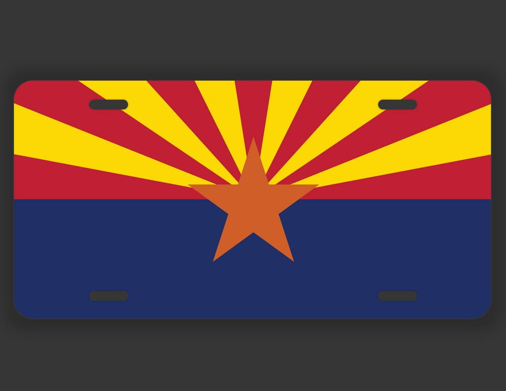 Arizona State Flag License Plate Tag Vanity Novelty Metal | UV Printed ...