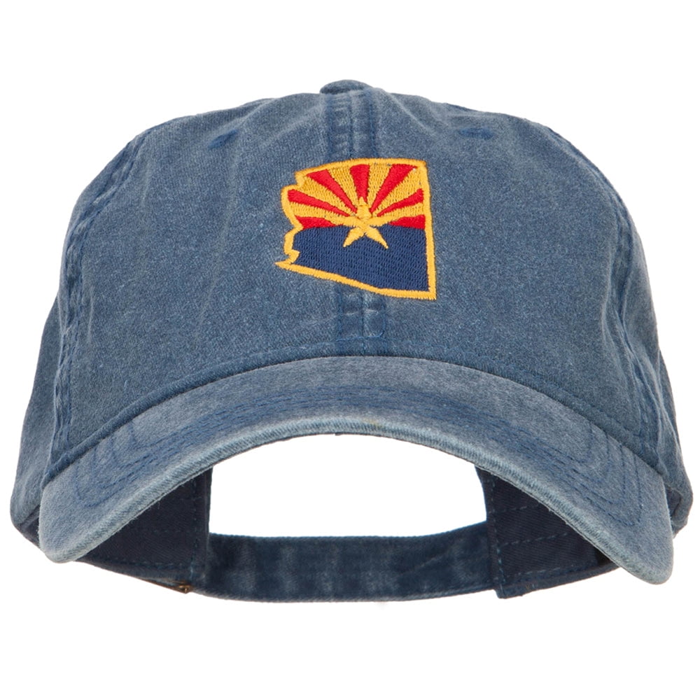 Arizona State Flag Map Embroidered Washed Cap - Navy OSFM - Walmart.com