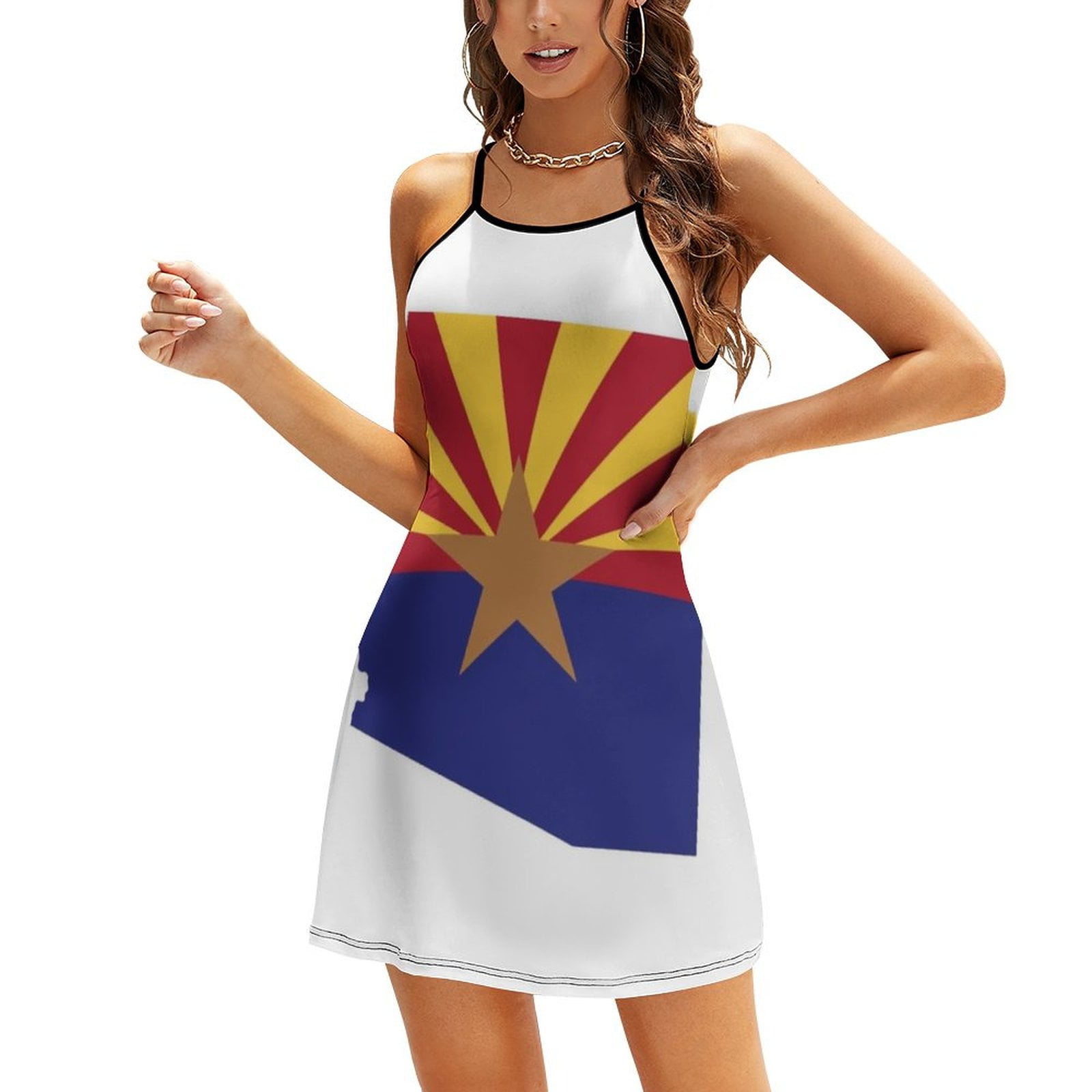 Arizona State Flag Sweetheart Knot Flared Dress Fashion Design Large ...