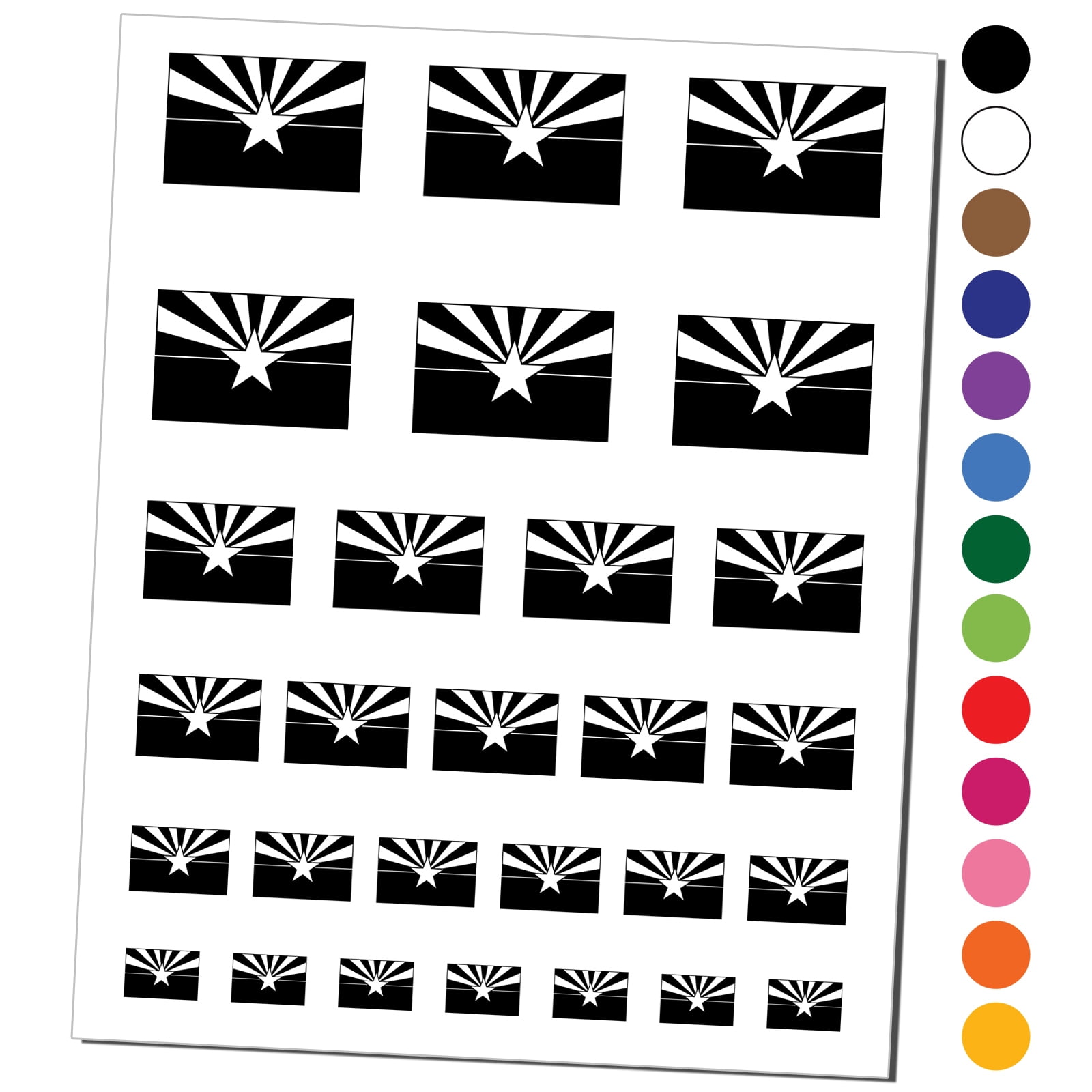 Arizona State Flag Water Resistant Temporary Tattoo Set Fake Body Art ...