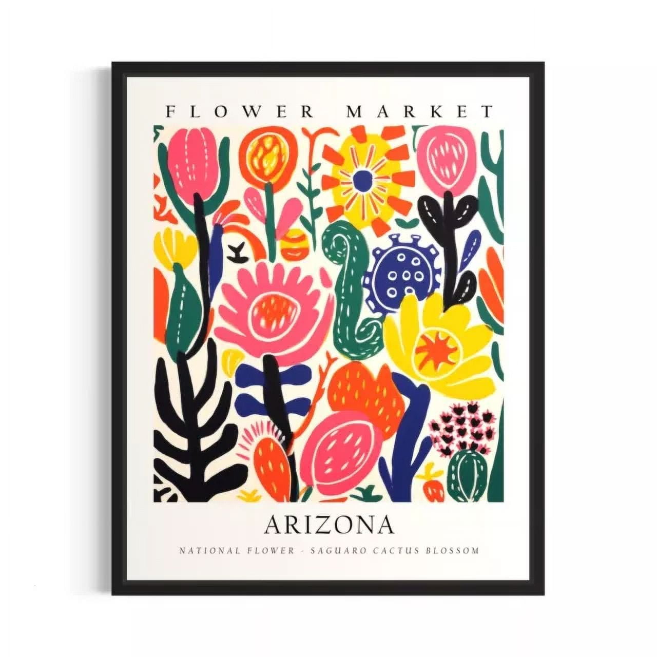 Arizona State Flower Market Art Print Poster Wall Art Painting Artwork ...