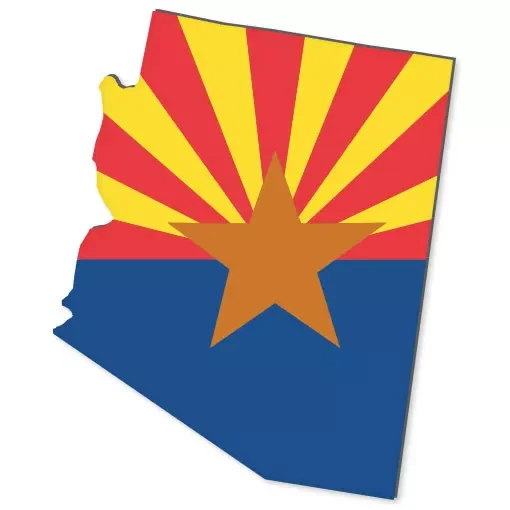 Arizona State Map Flag Bumper Sticker Decal Phone Decal Water Bottle ...
