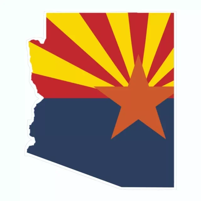 Arizona State Map Outline With Flag Sticker, Vacation Sticker Phone ...
