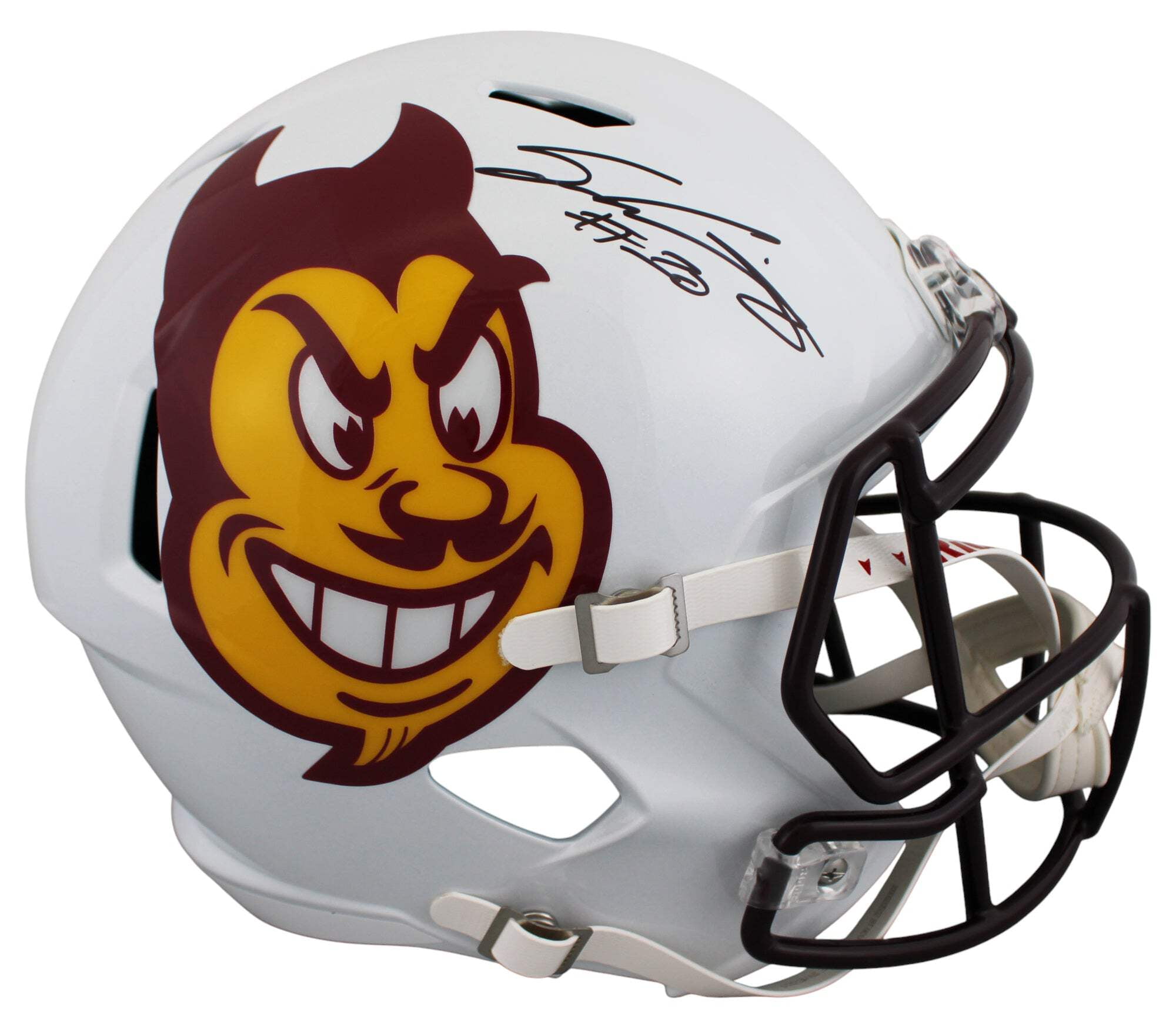 Arizona State Sam Leavitt Signed White Full Size Speed Rep Helmet BAS ...