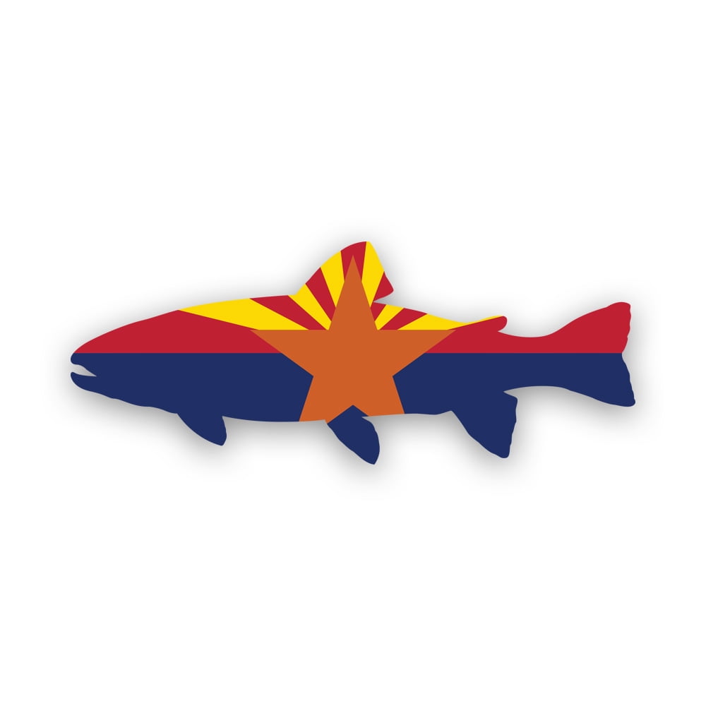 Arizona State Shaped Trout Sticker Decal - Self Adhesive Vinyl ...