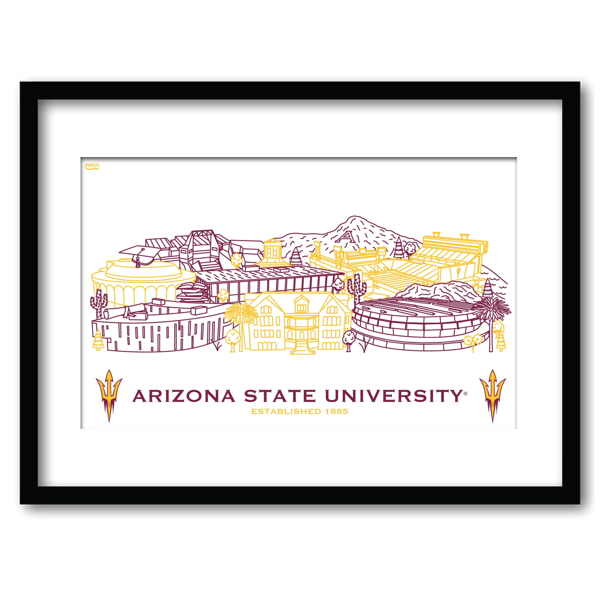 Arizona State Sun Devils 11" x 14" Framed Campus Wall Art Collage ...