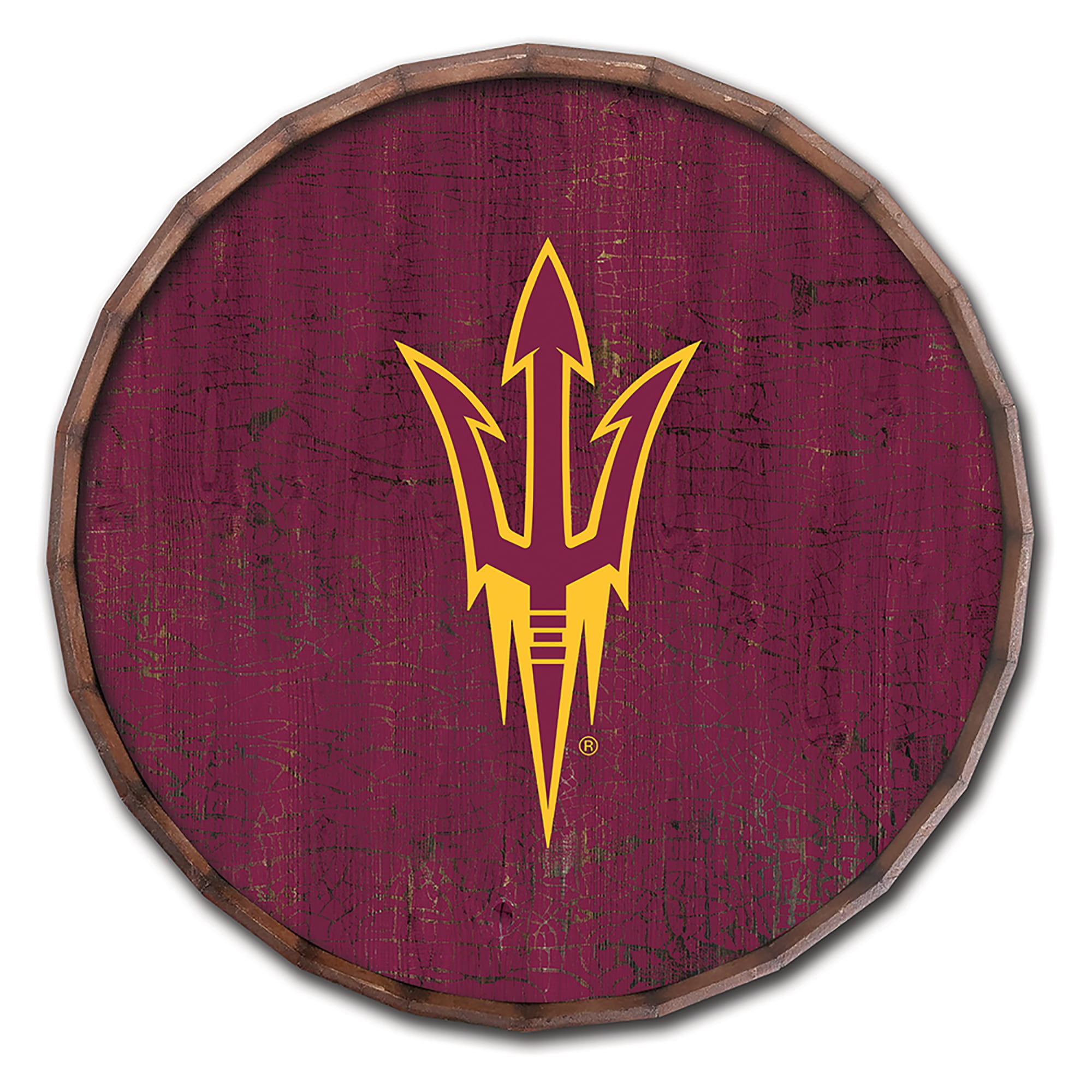 Arizona State Sun Devils 24" Cracked Color Barrel Top Sign - Walmart.com