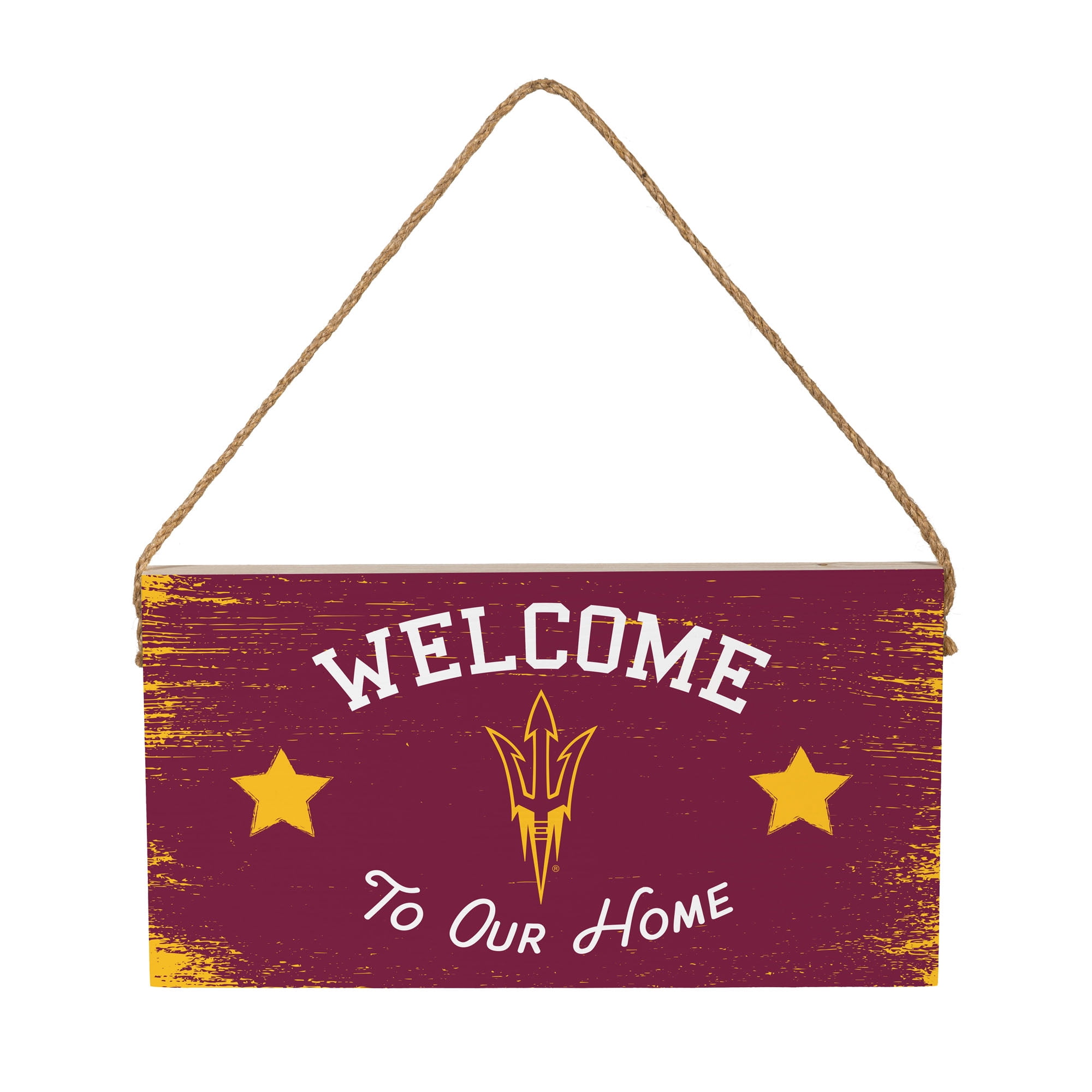 Arizona State Sun Devils 6" x 11" Welcome Home Wood Wall Sign with Rope ...