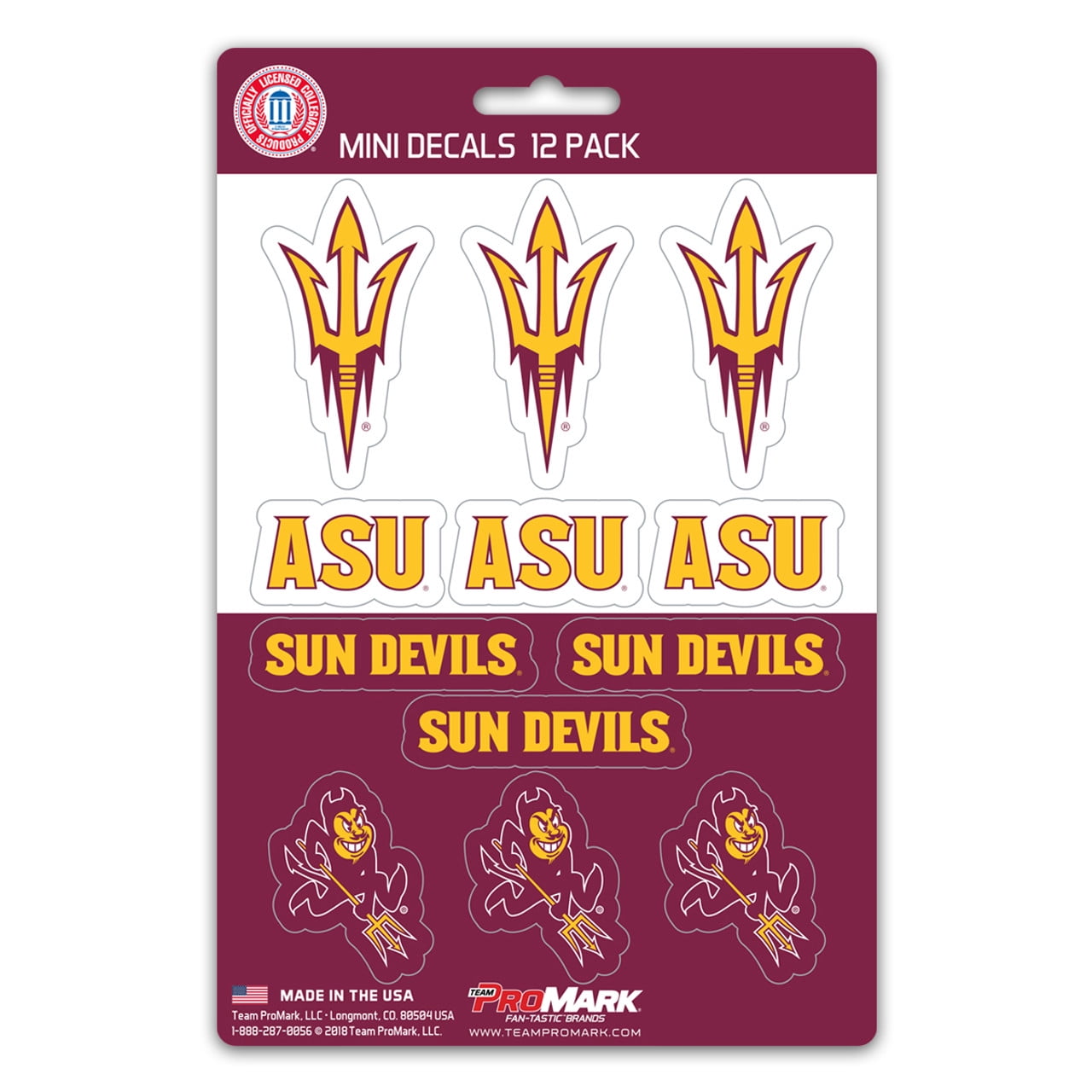 Arizona State Sun Devils Decal Set Mini 12 Pack - Special Order ...