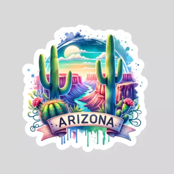 Arizona Sticker American Flag State Outline Novelty Laptop Sticker ...
