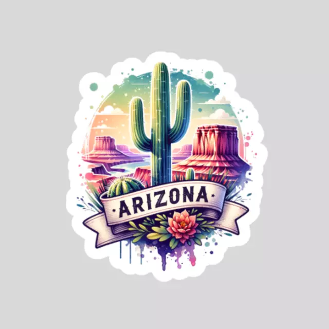 Arizona Sticker American Flag State Outline Novelty Laptop Sticker ...