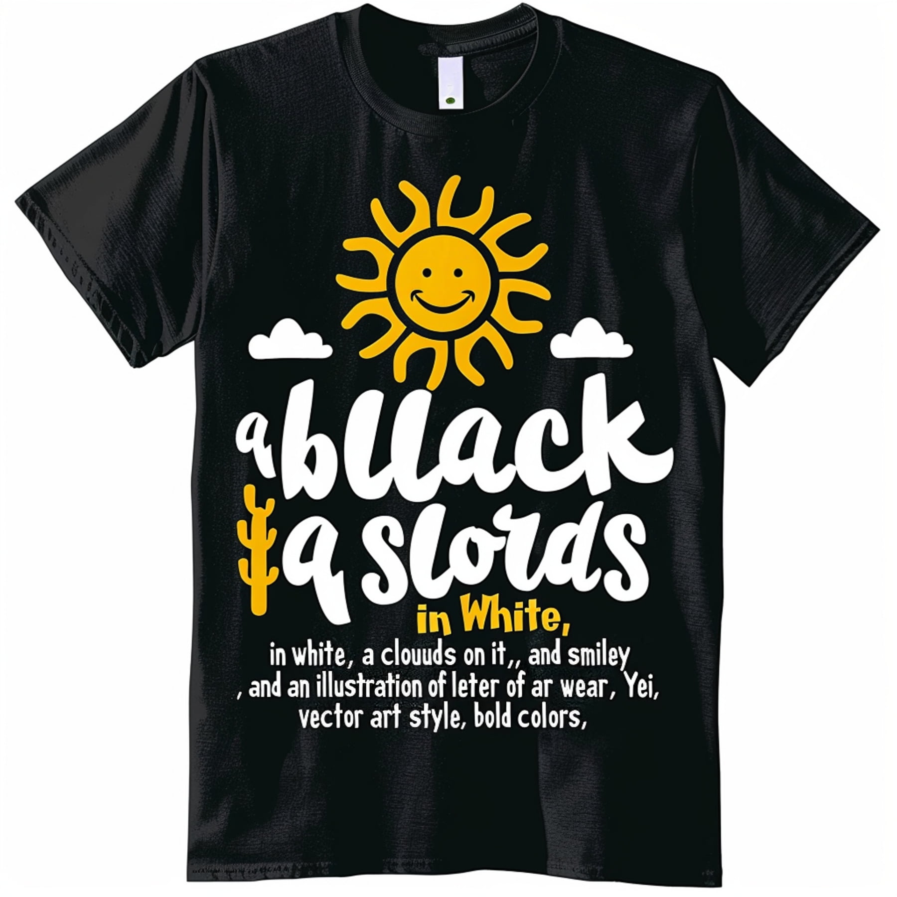 Arizona Sun Smiley Face Kids Black TShirt Fun and vibrant design with ...