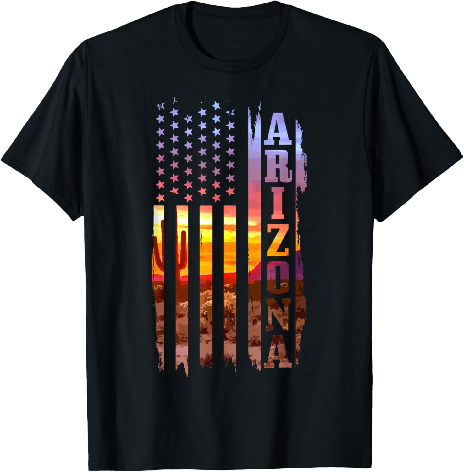 Arizona Sunset Flag Vibes State Themed Retro Graphic T shirt with ...
