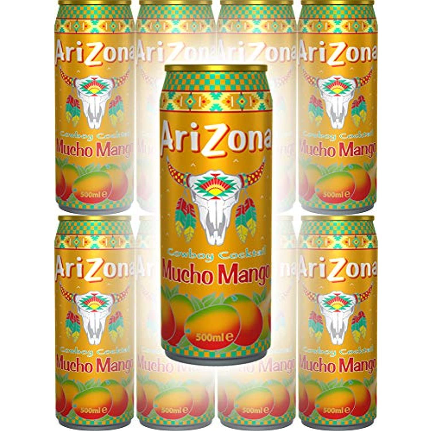 Arizona Brand Mucho Mango Tea, Pack of 8, 23 Oz Tall Cans, Total 184 Oz ...
