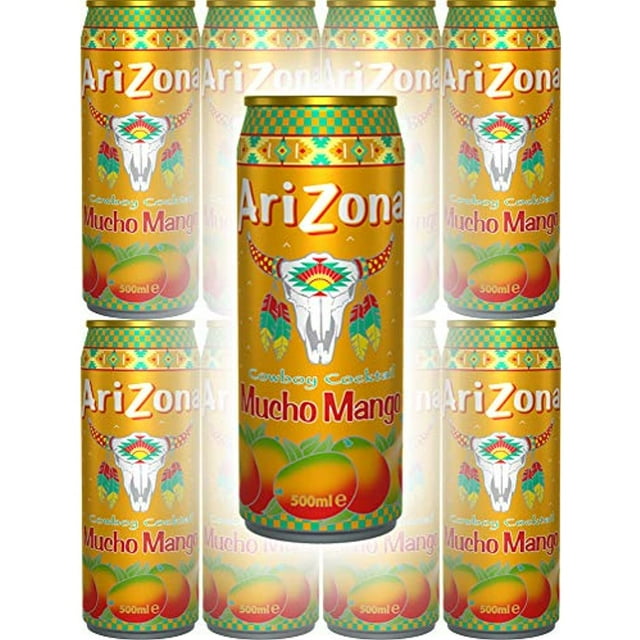 Arizona Brand Mucho Mango Tea, Pack of 8, 23 Oz Tall Cans, Total 184 Oz ...