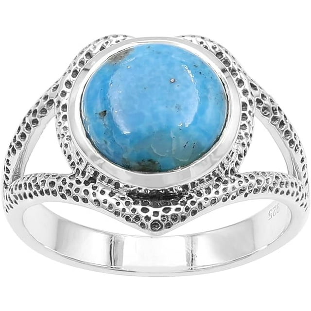 Arizona Turquoise Ring for Women 925 Sterling Silver, Genuine Turquoise ...