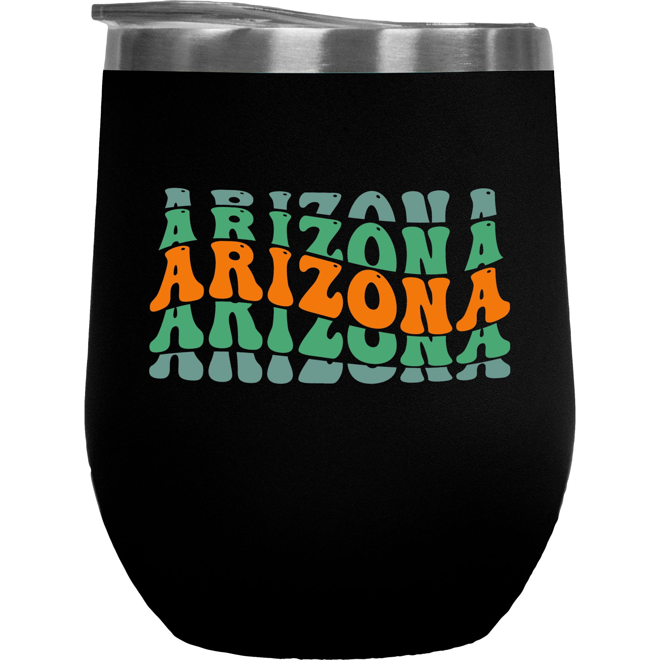 Arizona, US State Themed, Groovy Retro Wavy Text Merch Gift, Black 12oz ...