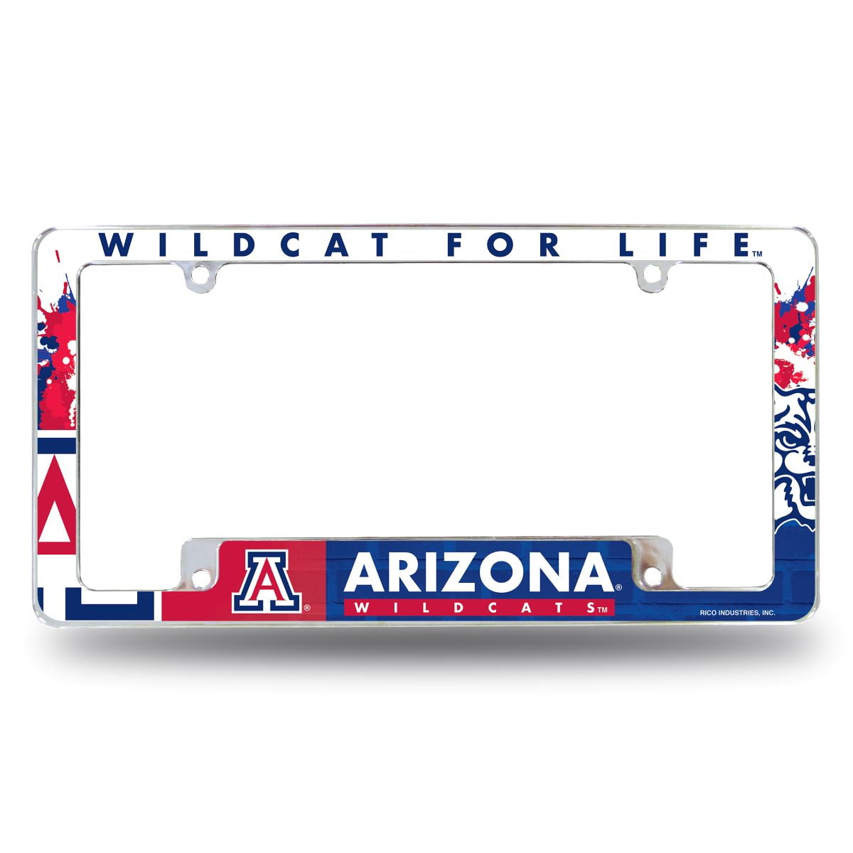 Arizona University Wildcats NCAA Chrome Metal License Plate Frame with ...