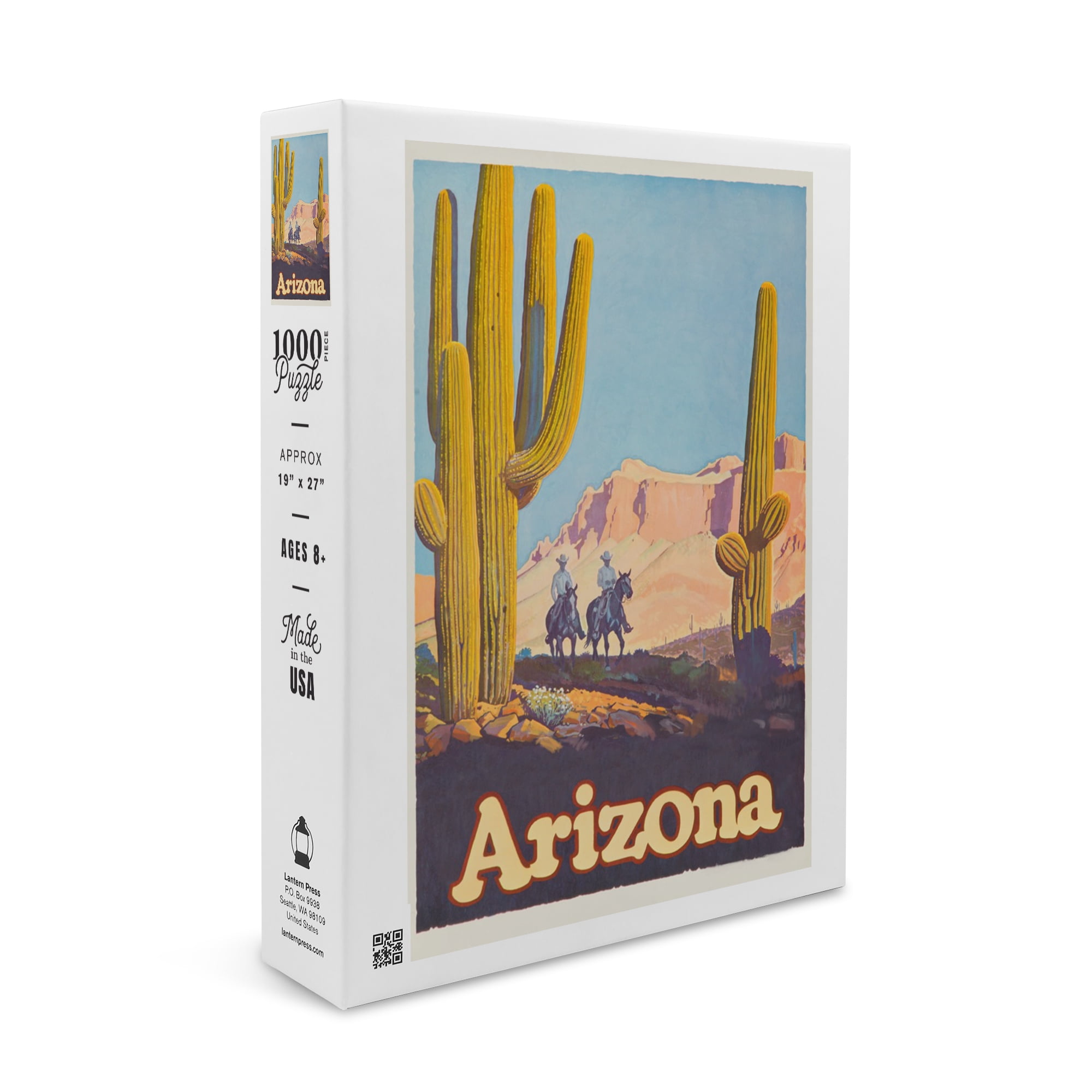 Arizona Vintage Poster (1000 Piece Puzzle, Size 19x27, Challenging ...