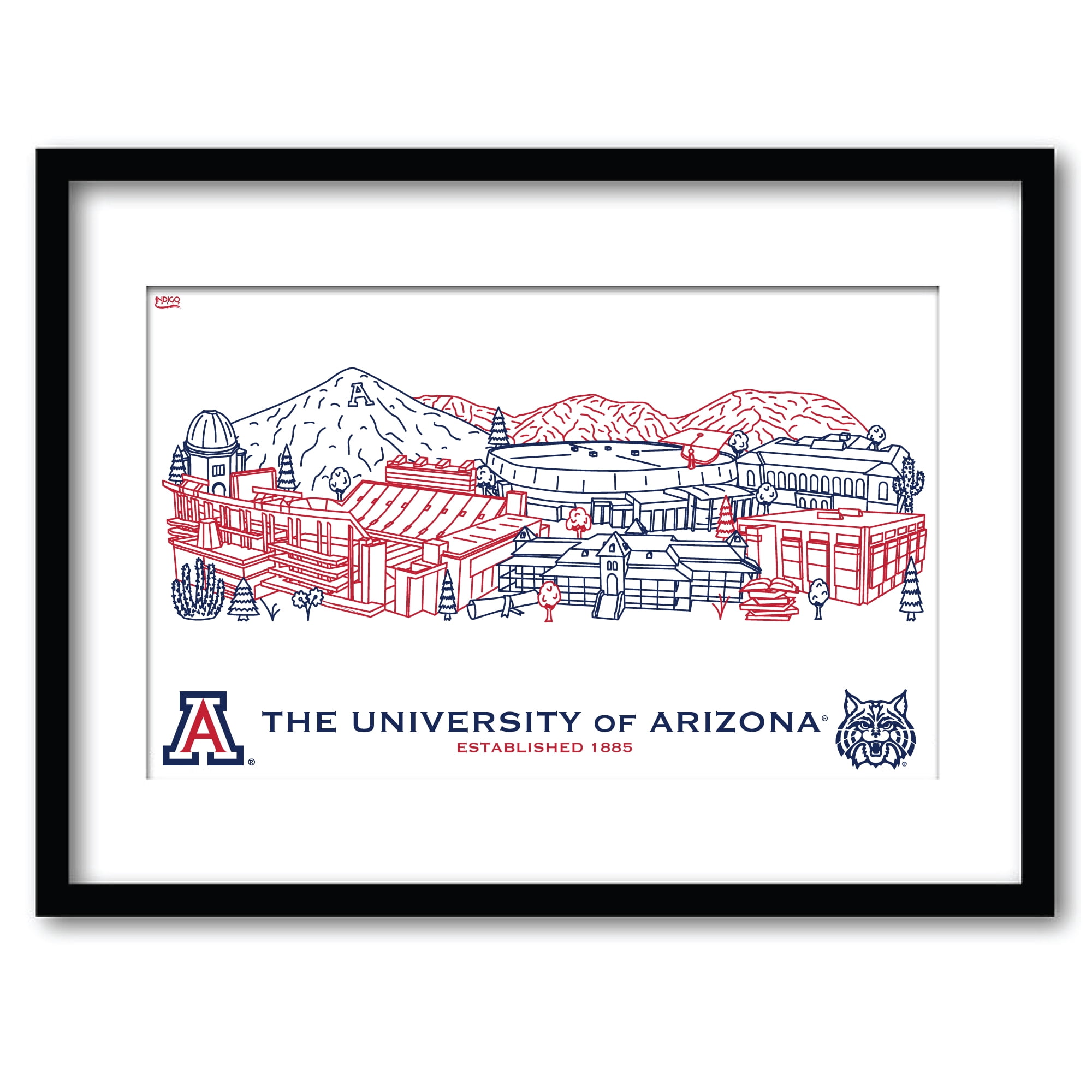 Arizona Wildcats 11" x 14" Framed Campus Wall Art Collage - Walmart.com