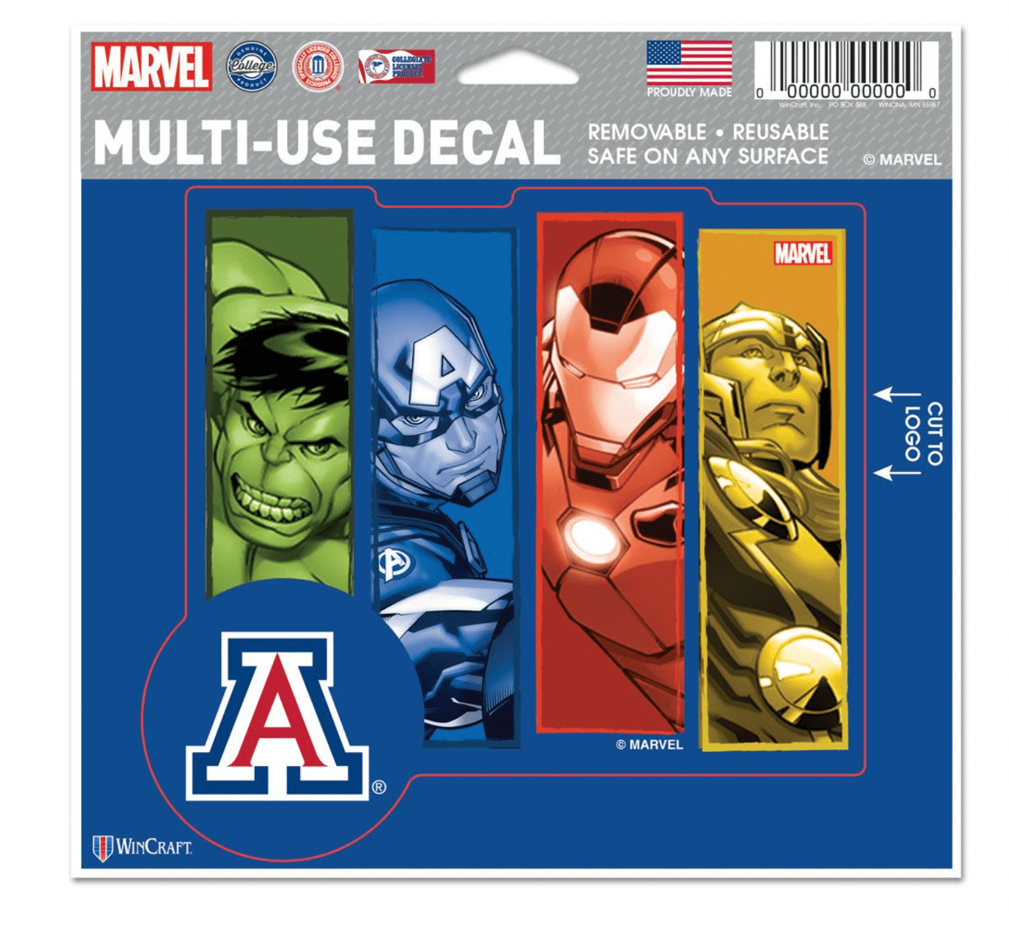 Arizona Wildcats MARVEL MULTI-USE DECAL 5" x 6" - Walmart.com