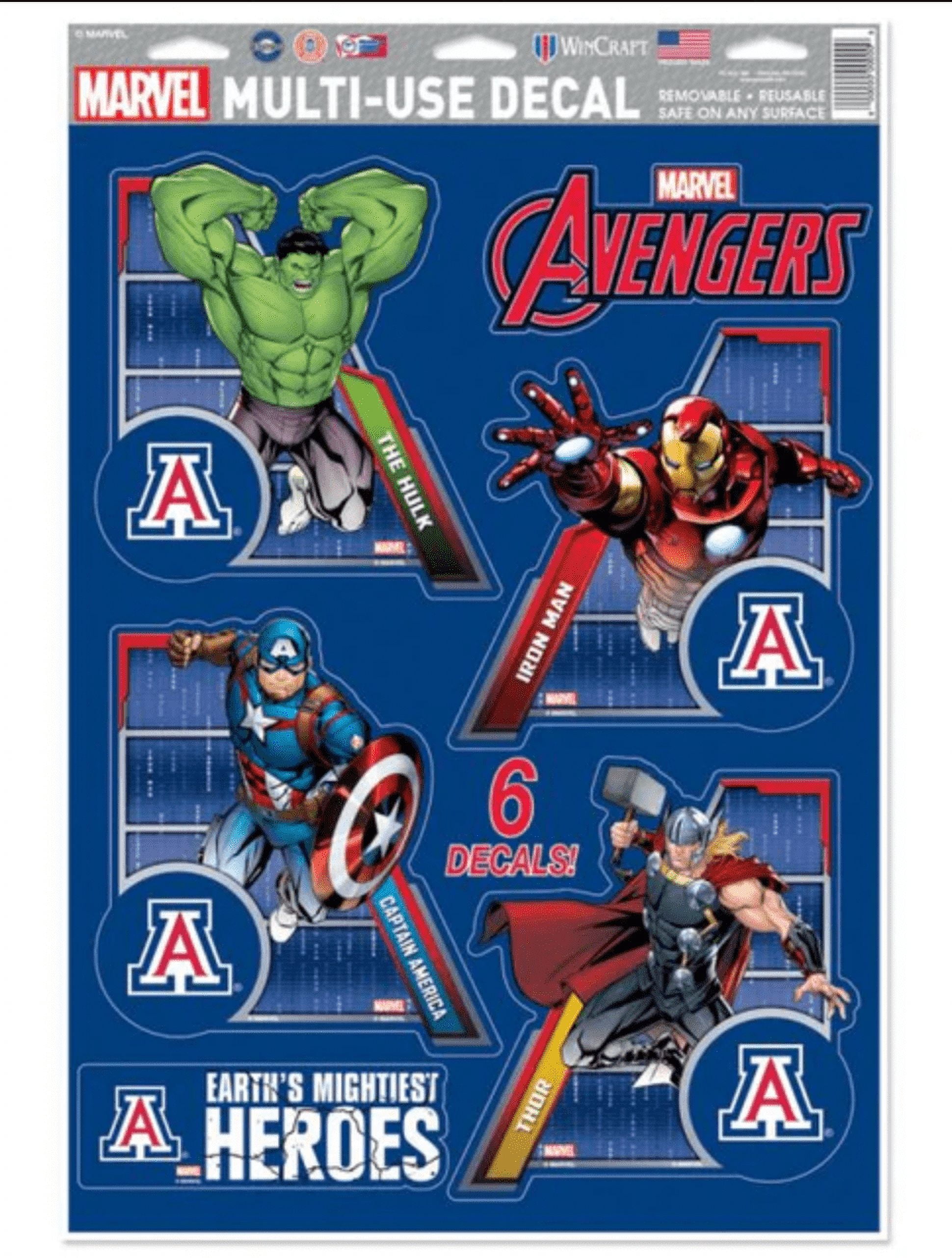 Arizona Wildcats / MARVEL Multi-Use 6 Piece Decals 11" x 17" - Walmart.com