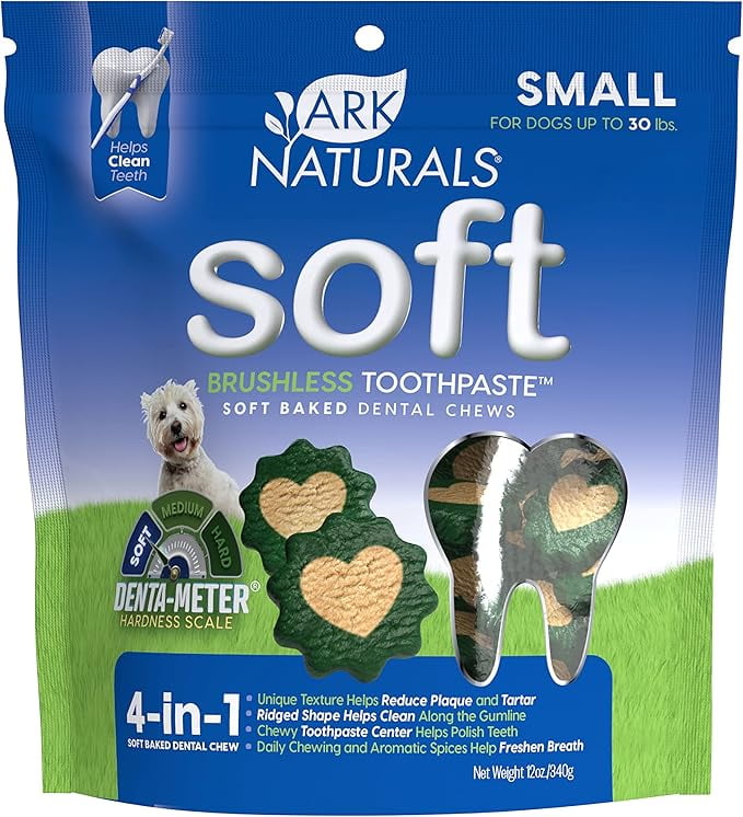 Ark Naturals Soft Brushless Toothpaste Dog Dental Chews for Small ...