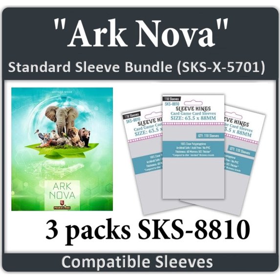 "Ark Nova" Board Game Compatible Card Sleeve Bundle (SKS-8810 X 3 ...