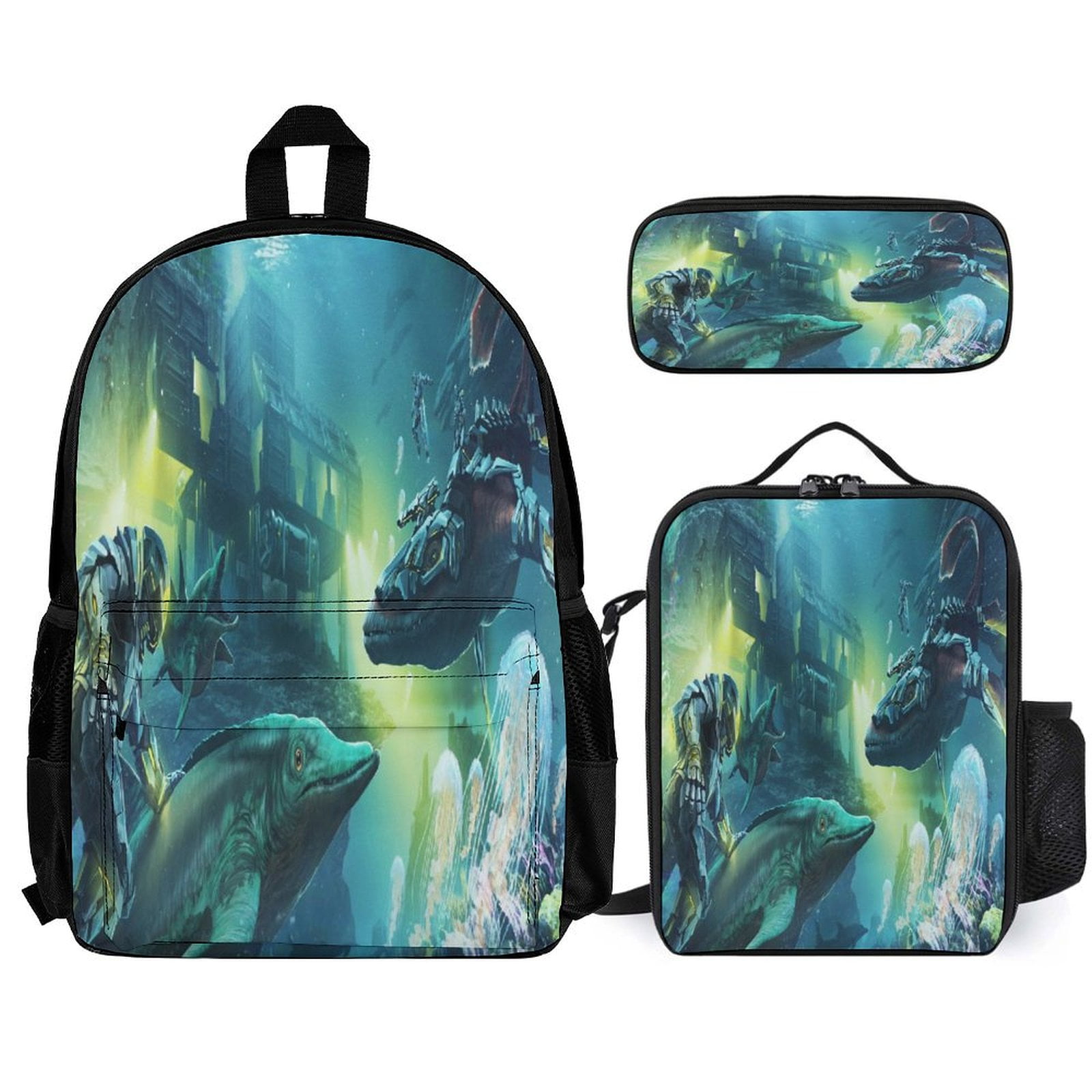 Ark Survival Backpack Set Cartoon Bookbag Backpack with Lunch Box ...