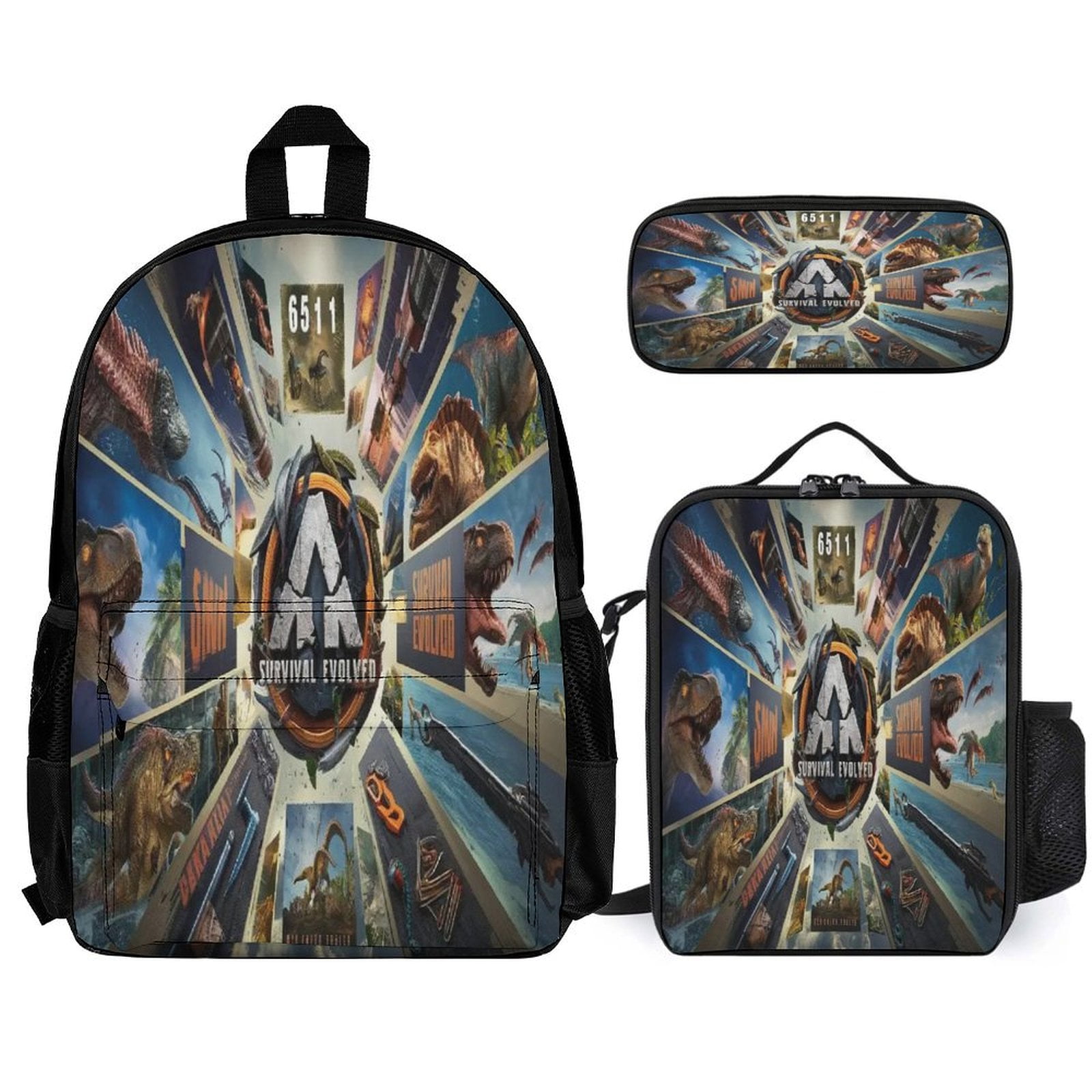 Ark Survival Backpack Set Cartoon Travel Backpack with Lunch Box Pencil ...