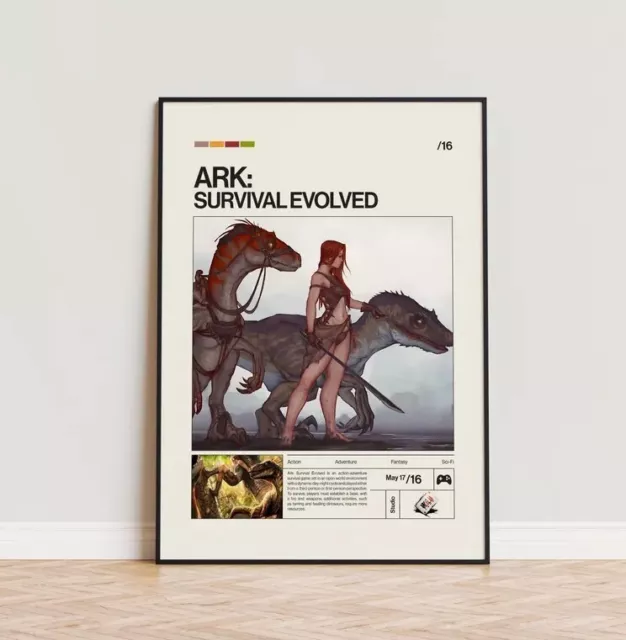 Ark Survival Evolved Poster, Video Game Poster, Minimalist Game Print ...
