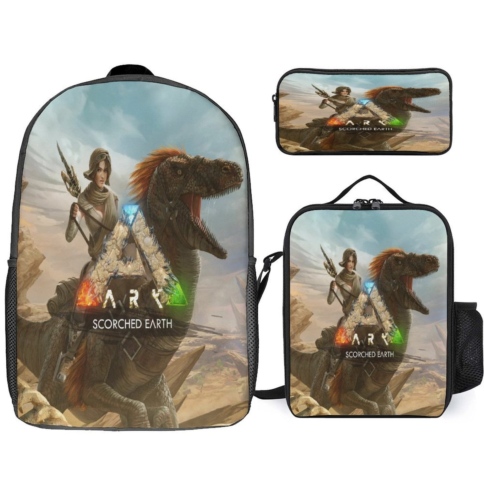 Ark Survival Backpack Set Anime Bookbag 3 Piece Set Sports Casual ...