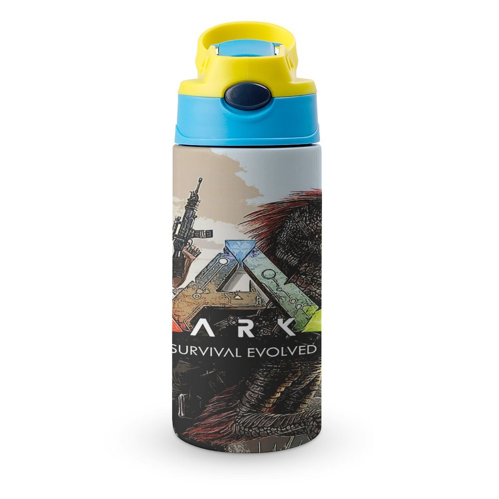 Ark Survival Kids Water Bottle with Straw Lid 12oz Stainless Steel ...