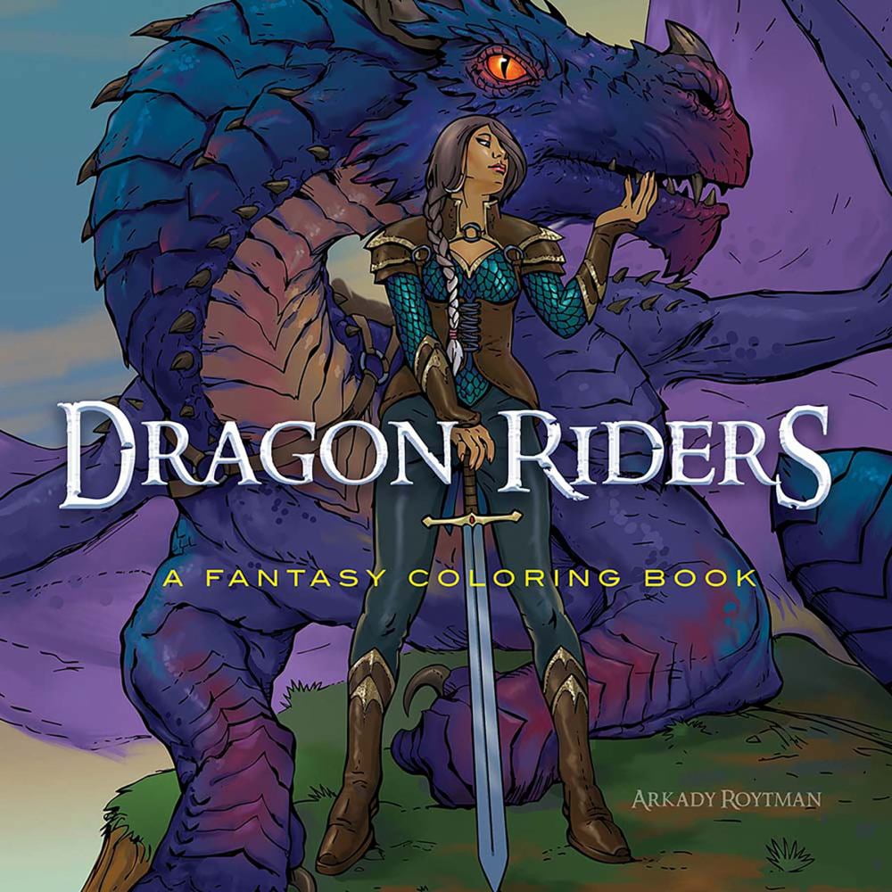 Arkady Roytman Dragon Riders Fantasy Coloring Book 80 pages with ...