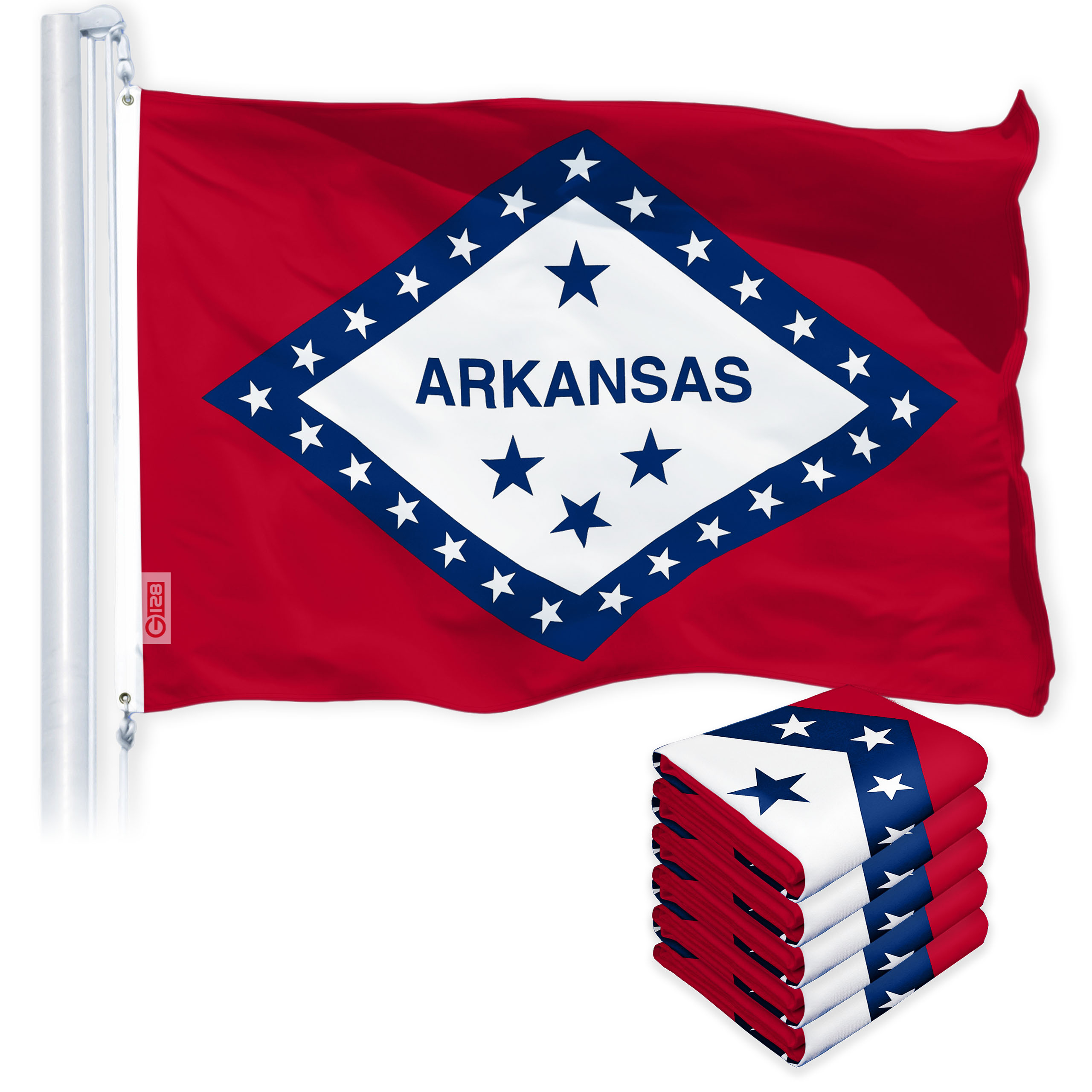 Arkansas AR State Flag 3x5FT 5-Pack 150D Printed Polyester By G128 ...