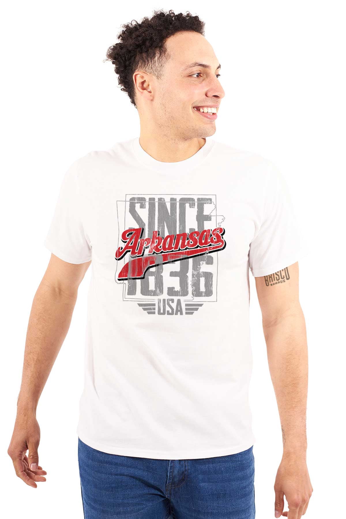Arkansas AR Vintage Athletic Letters Men's Graphic T Shirt Tees Brisco ...