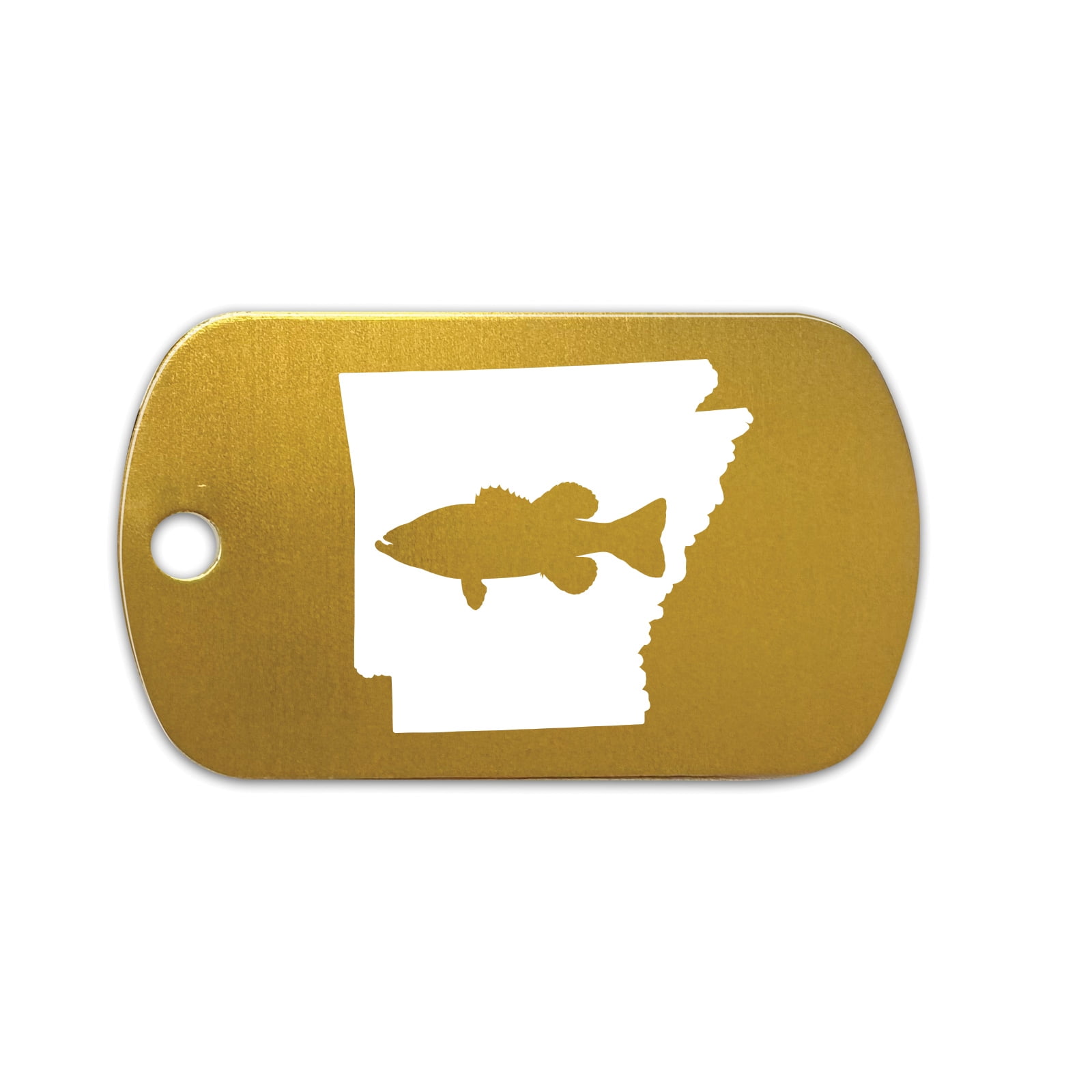 Arkansas Bass GI Dog Tag Aluminum Keychain state shaped largemouth ...