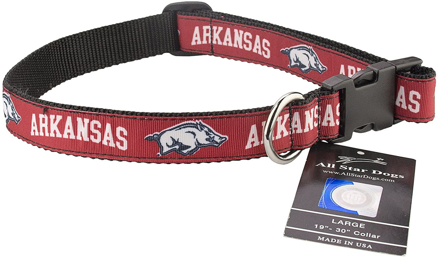 Arkansas Brand New Pet Dog Collar(Small), Official Team Mascot Logo ...