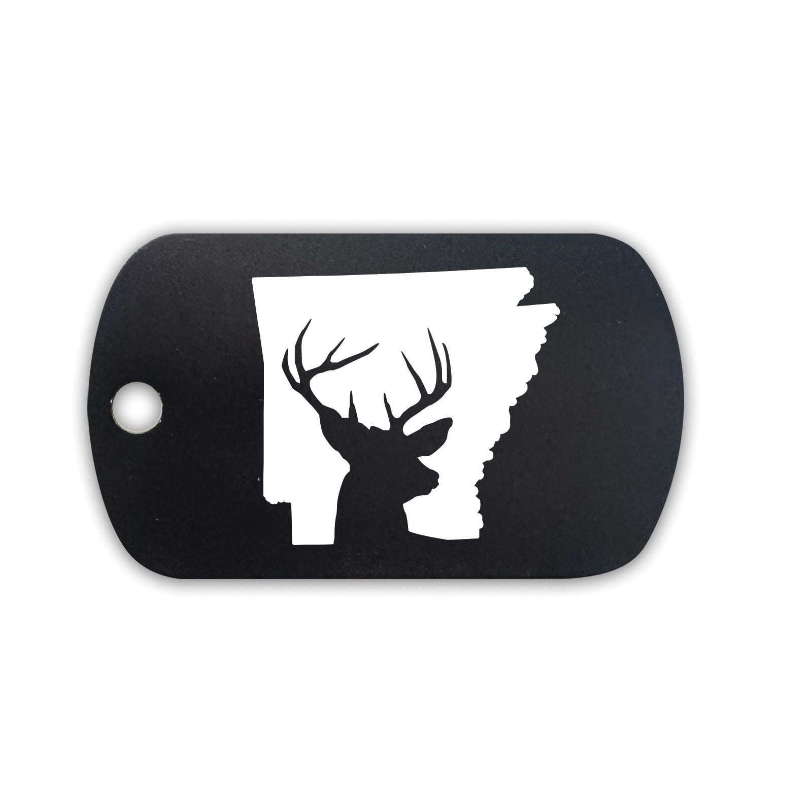 Arkansas Deer State GI Dog Tag Aluminum Keychain buck hunt hunting ...