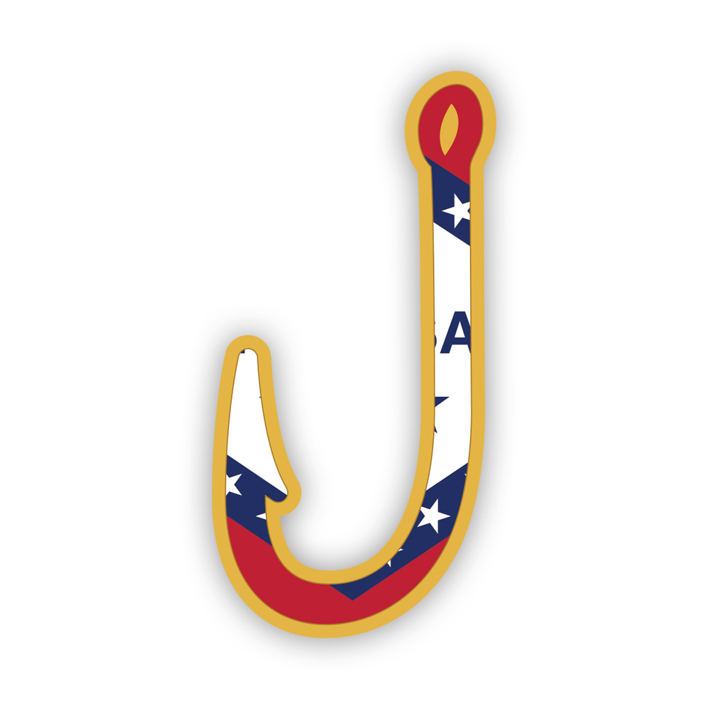 Arkansas Fish Hook Sticker Decal - Self Adhesive Vinyl - Weatherproof ...