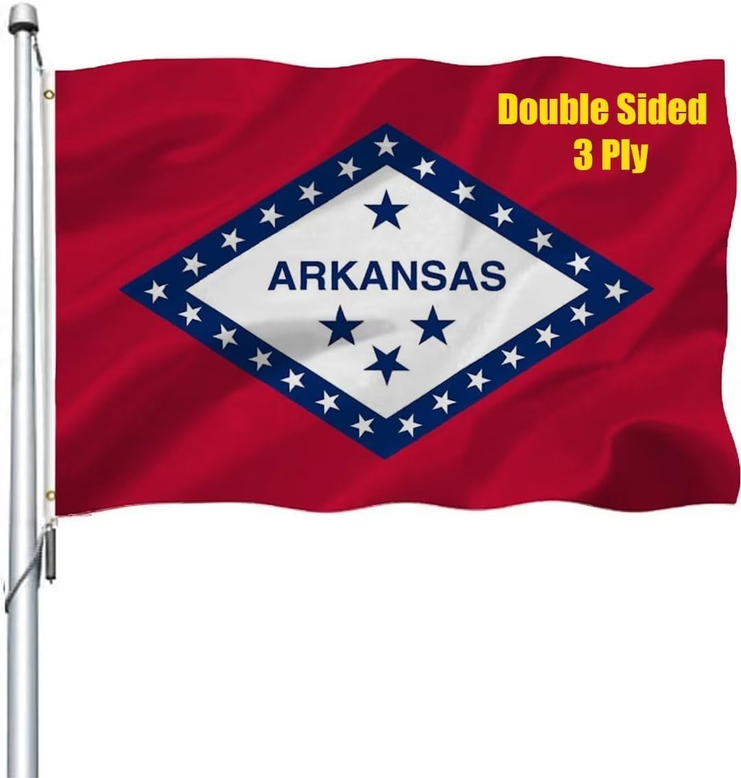 Arkansas Flag 3x5 Outdoor Double Sided - Heavy Duty Polyester Arkansas ...