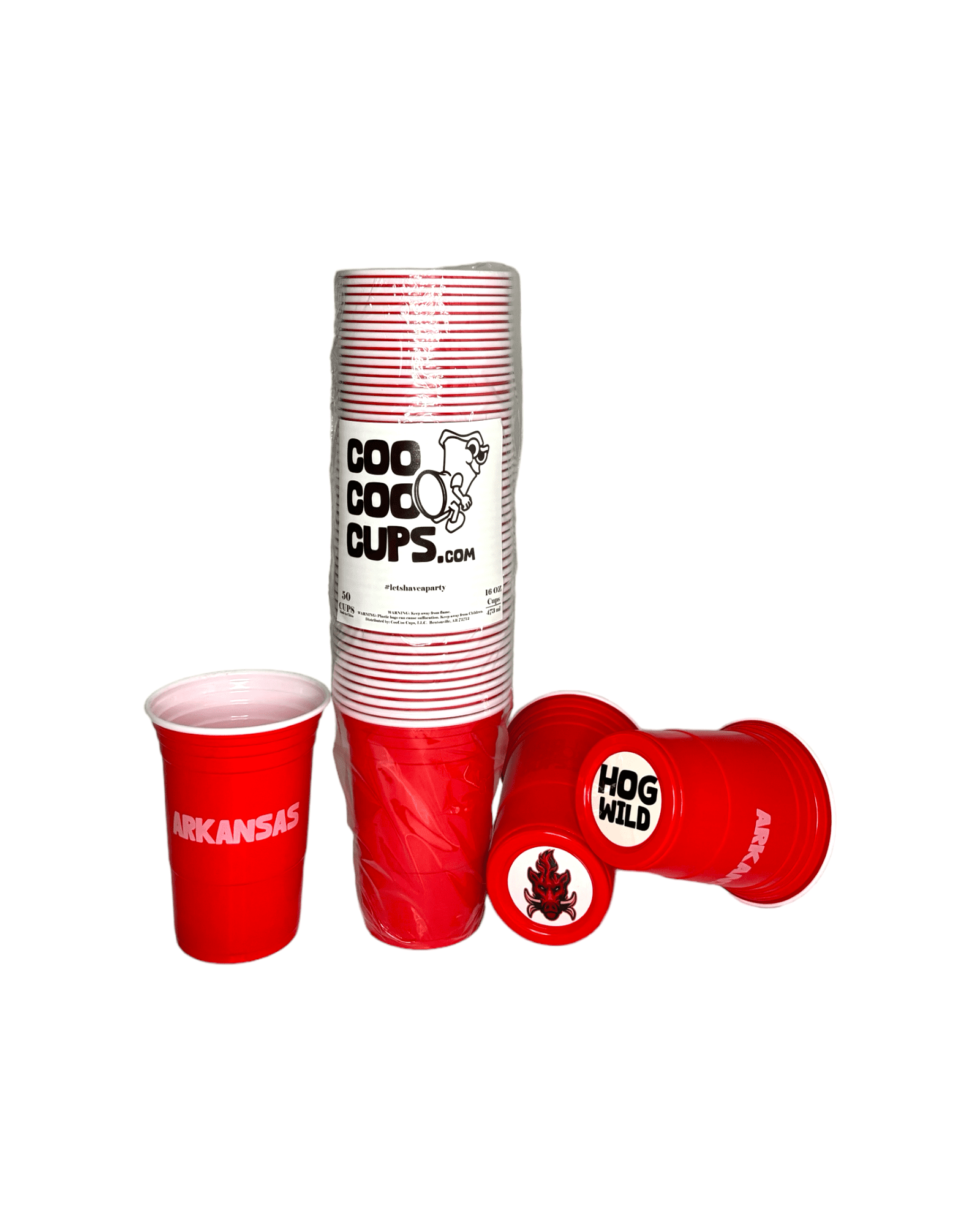 Arkansas Hog Wild & Fire Hog - Red 16 oz Party Cups (50 Count) by ...