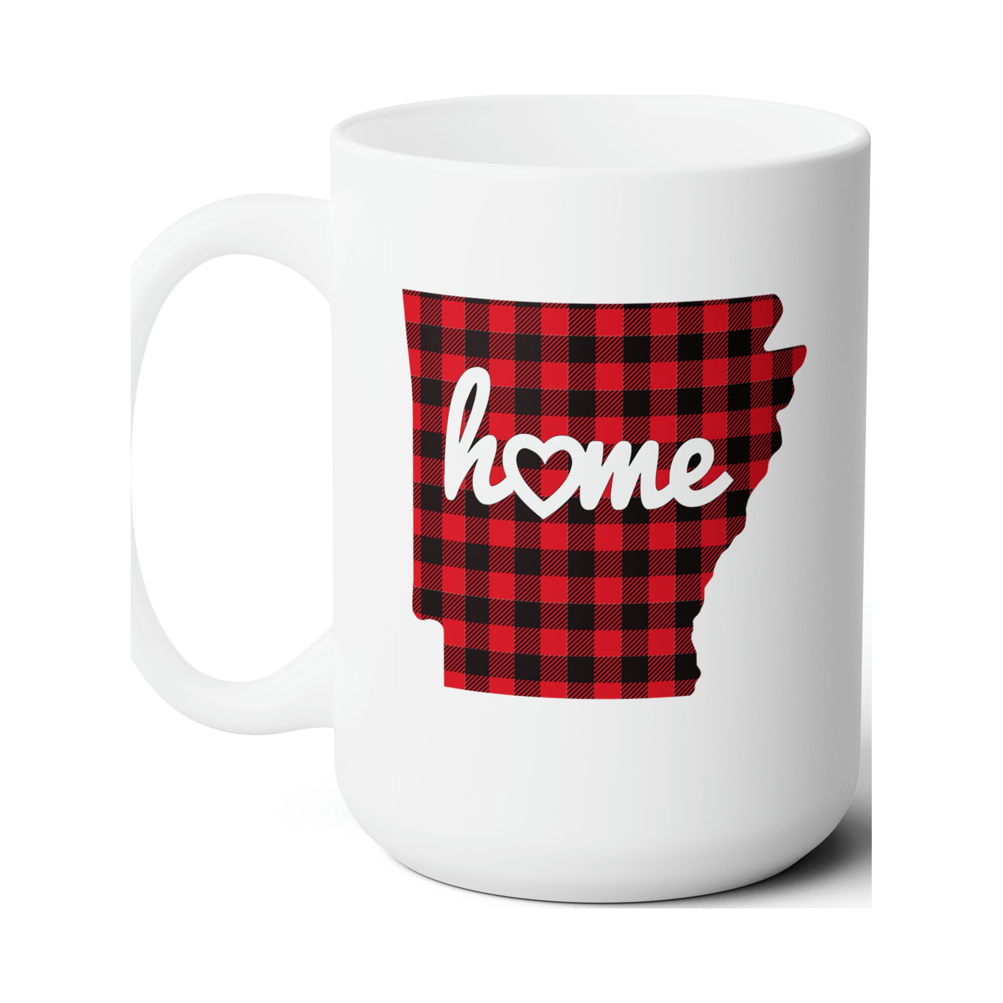 Arkansas Home State Outline Plaid Ceramic Mug 15oz, Fall/Winter Coffee ...