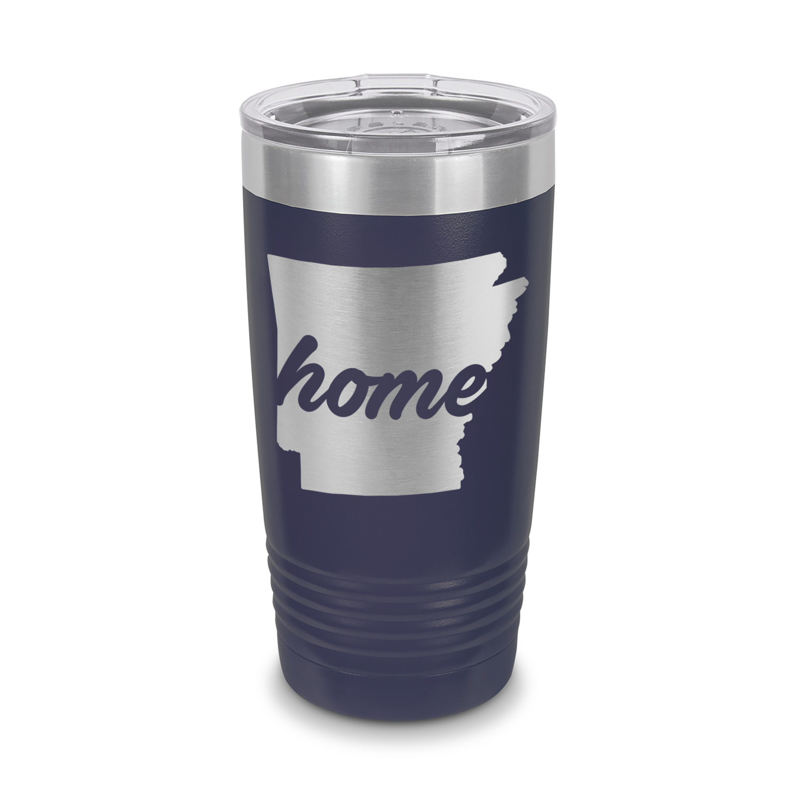 Arkansas Home Tumbler 20 oz - Laser Engraved w/ Clear Lid - Stainless ...