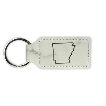 North Dakota Outline Keychain Leatherette Rectangle - Laser Engraved ...